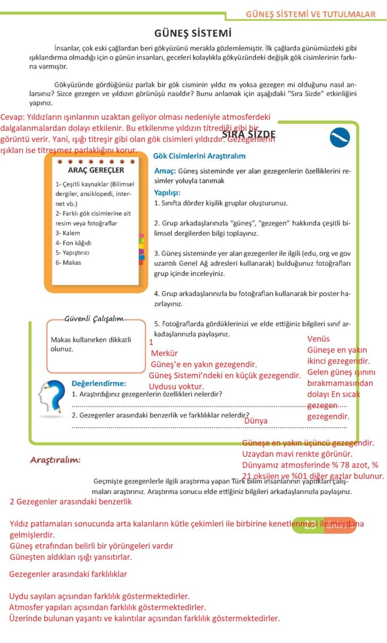 6.Sınıf Fen Bilimleri Meb Yayınları Sayfa 23 Cevapları ...