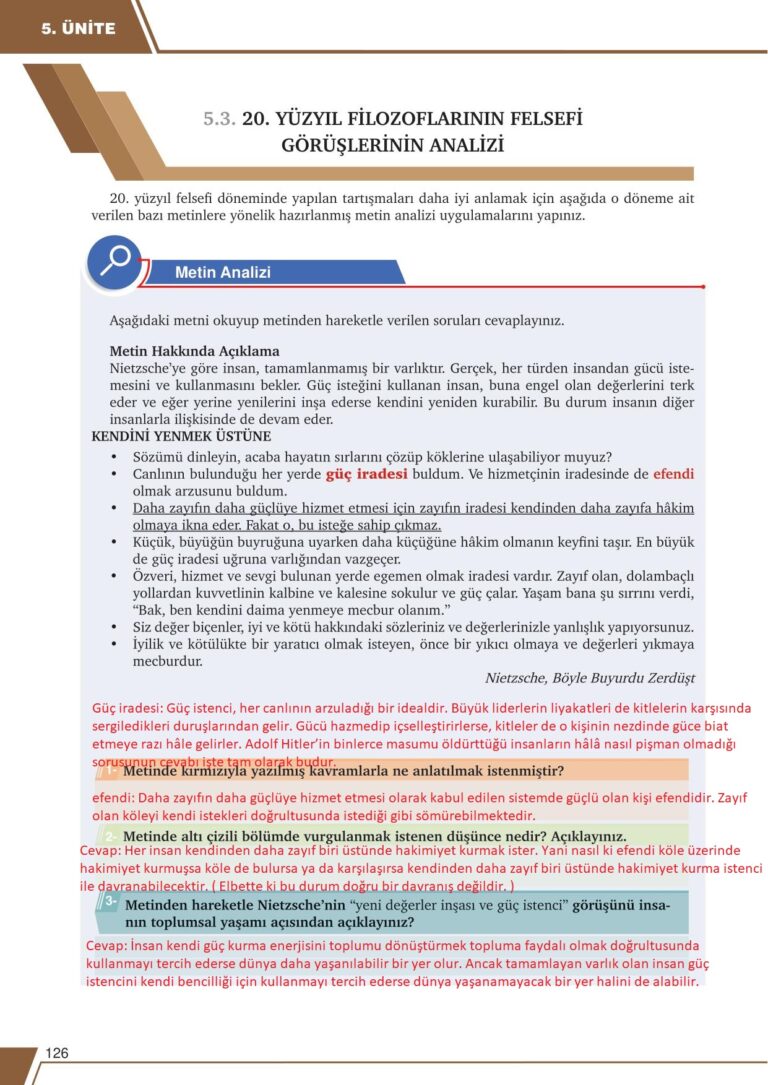 11. Sınıf Felsefe Meb Yayınları Sayfa 126 Cevapları – derskitabicevaplarim.com