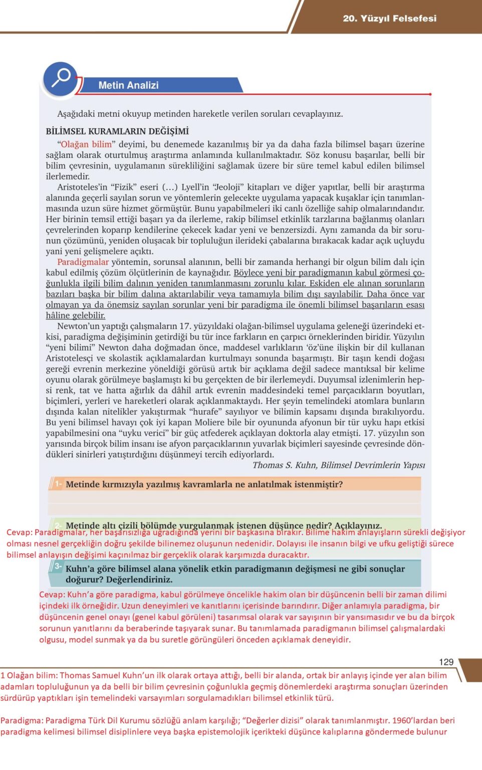 11. Sınıf Felsefe Meb Yayınları Sayfa 129 Cevapları – derskitabicevaplarim.com