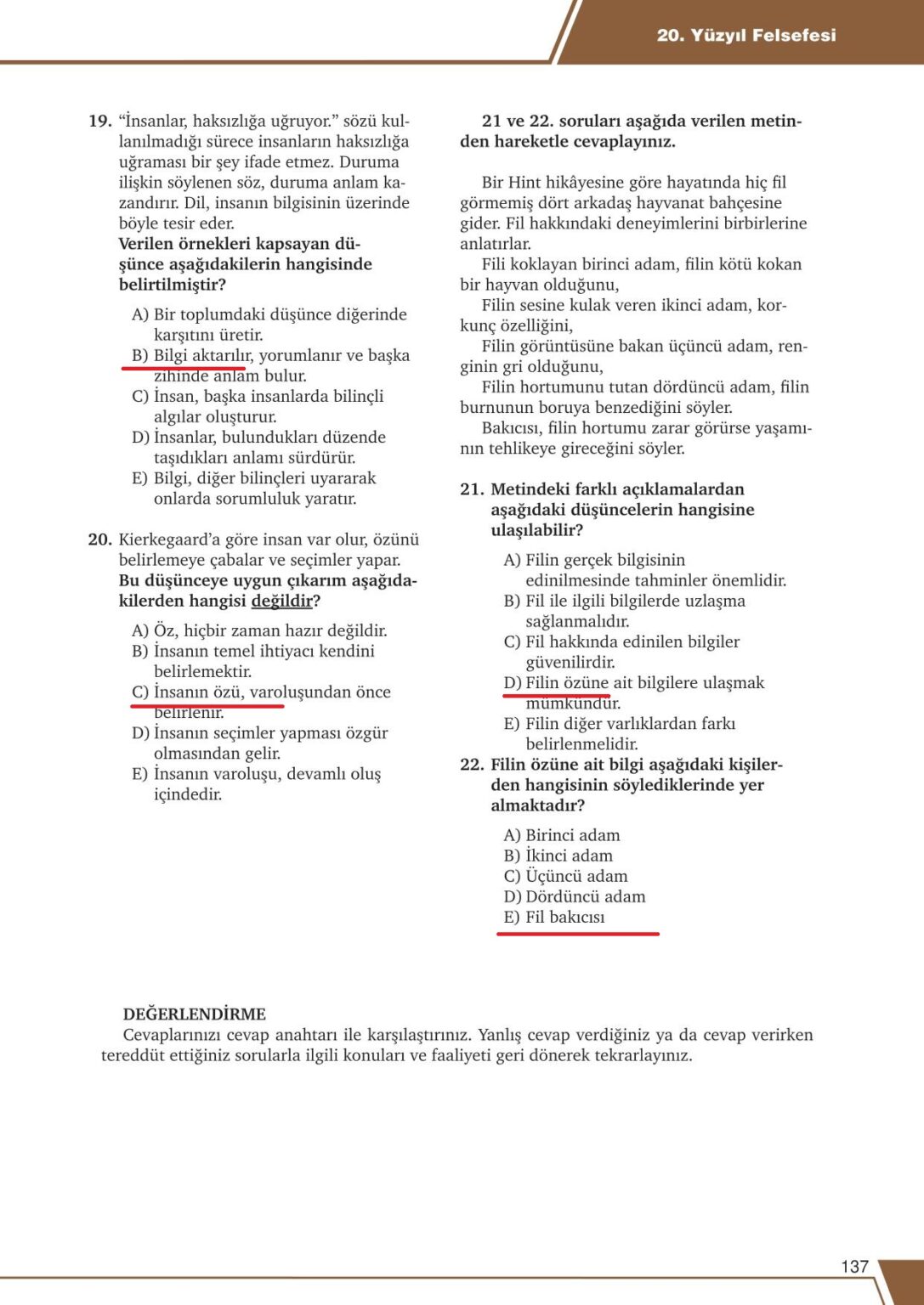 11. Sınıf Felsefe Meb Yayınları Sayfa 137 Cevapları – derskitabicevaplarim.com