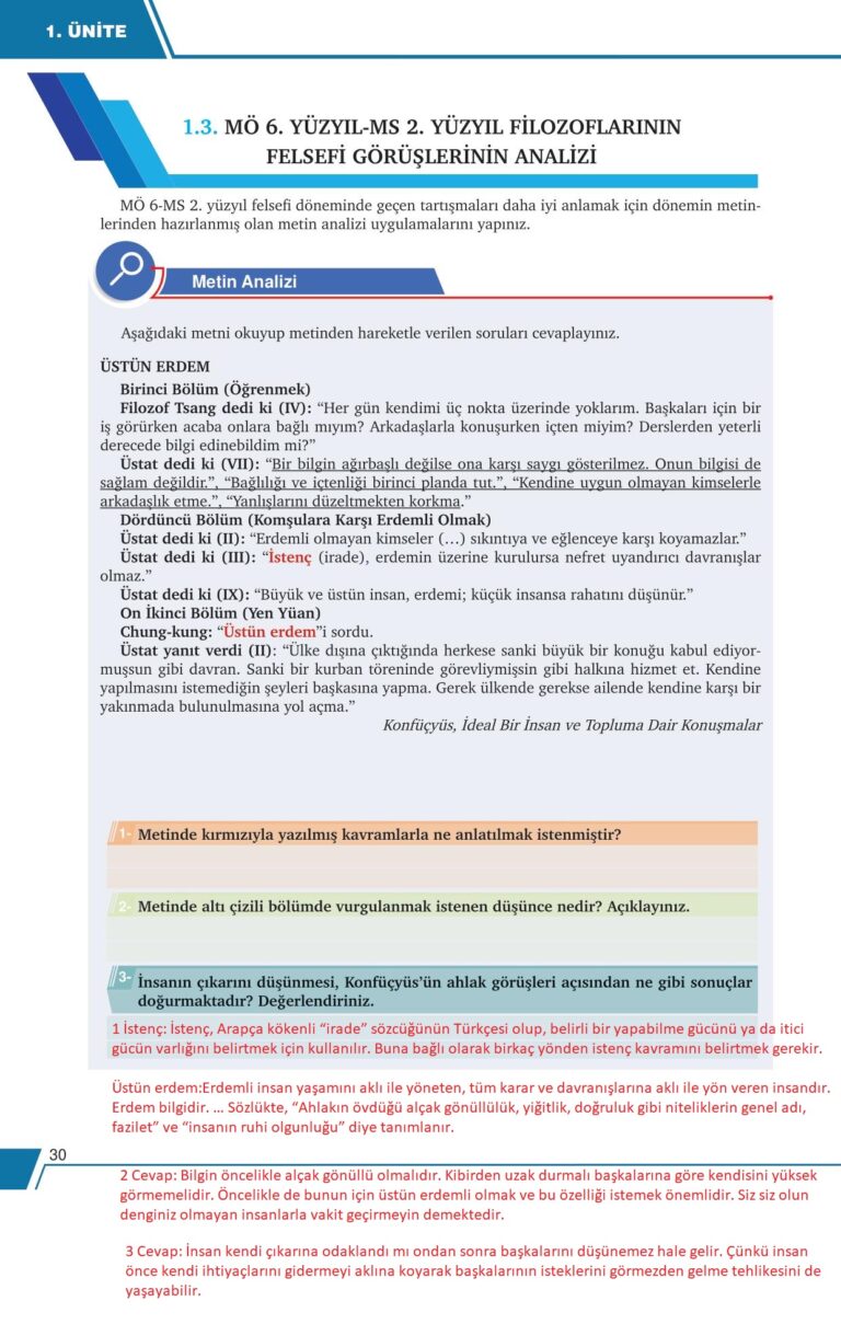 11. Sınıf Felsefe Meb Yayınları Sayfa 30 Cevapları – derskitabicevaplarim.com