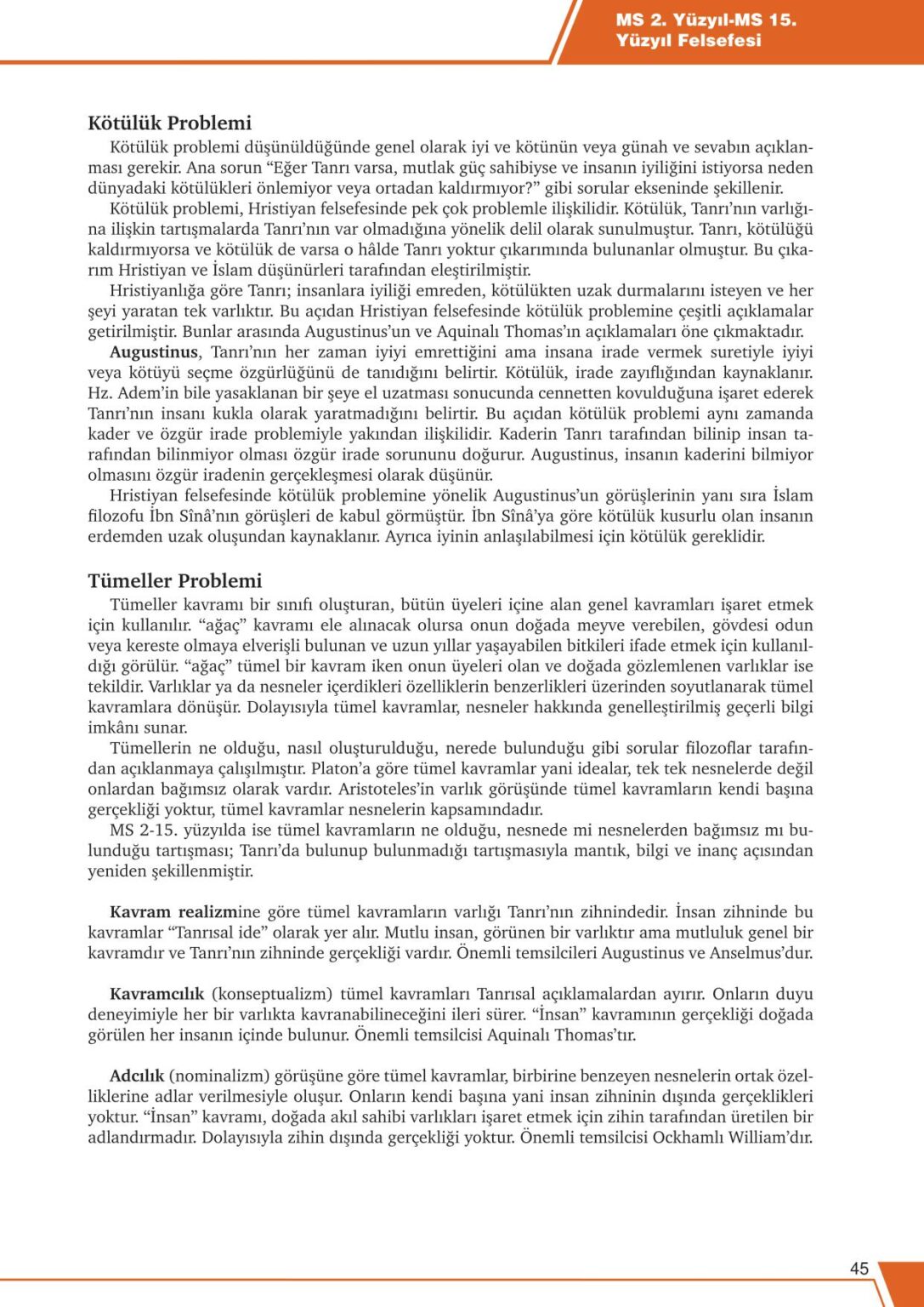 11. Sınıf Felsefe Meb Yayınları Sayfa 45 Cevapları – derskitabicevaplarim.com