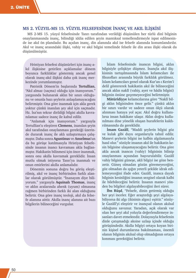 11. Sınıf Felsefe Meb Yayınları Sayfa 50 Cevapları – derskitabicevaplarim.com