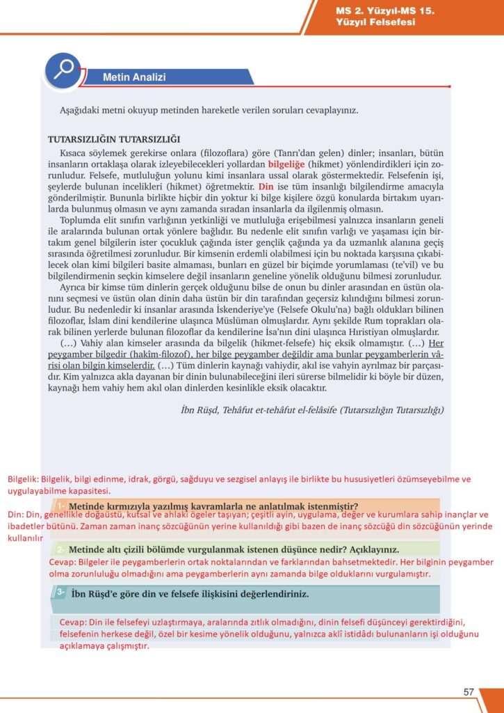 11. Sınıf Felsefe Meb Yayınları Sayfa 57 Cevapları – derskitabicevaplarim.com