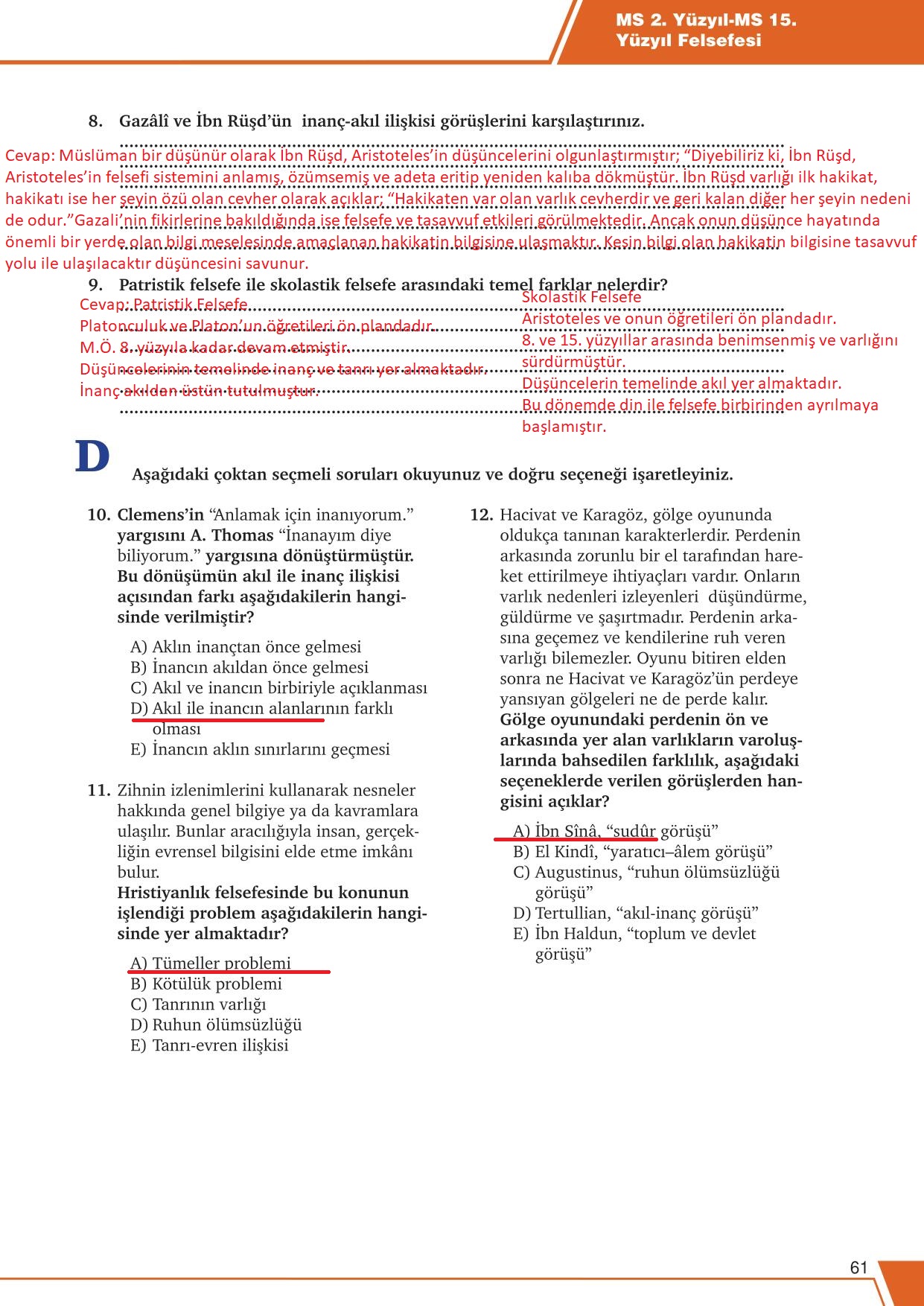 11. Sınıf Felsefe Meb Yayınları Sayfa 61 Cevapları – derskitabicevaplarim.com