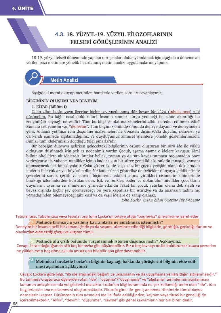 11. Sınıf Felsefe Meb Yayınları Sayfa 98 Cevapları – derskitabicevaplarim.com