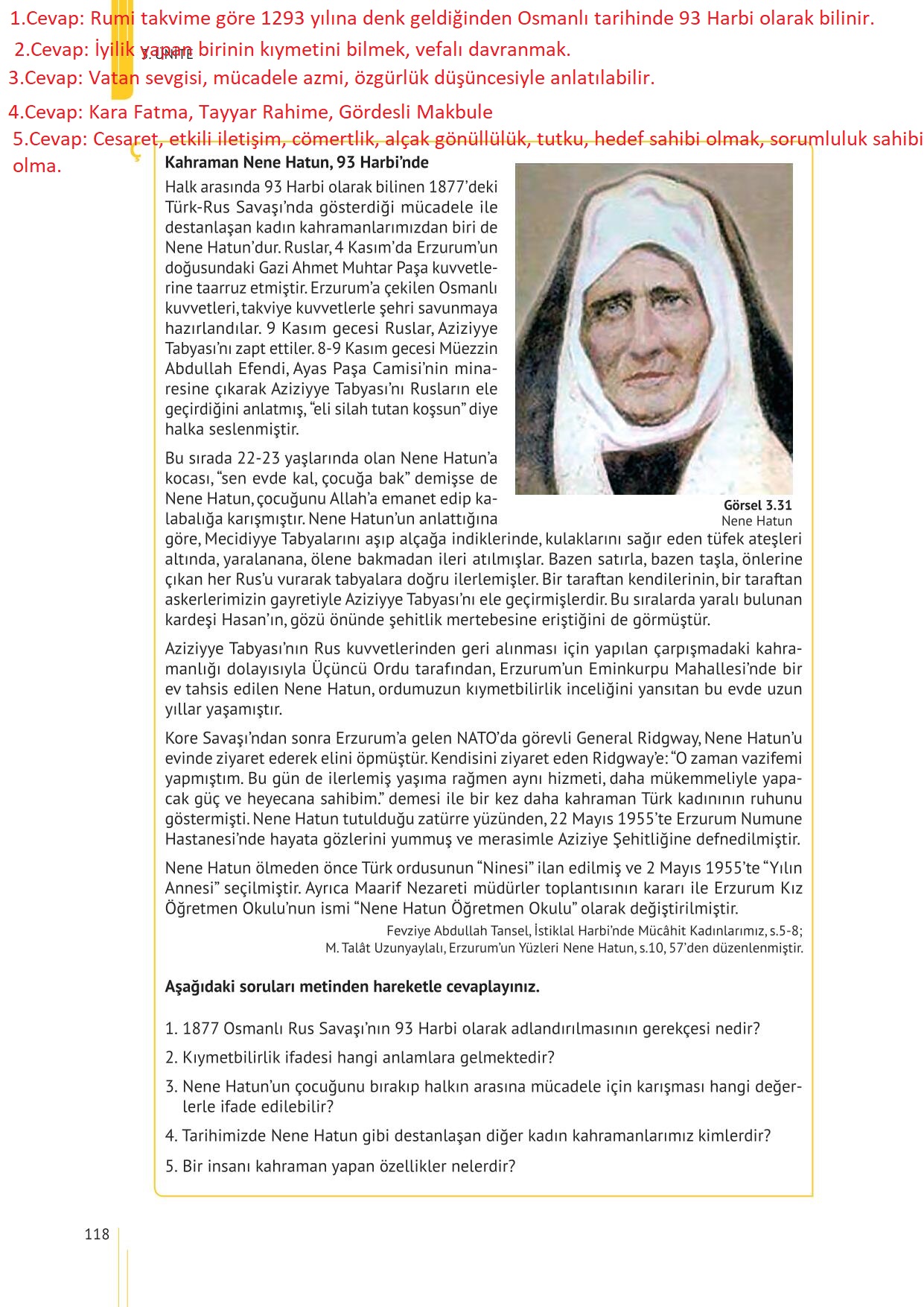 11. Sınıf Tarih Meb Yayınları Sayfa 118 Cevapları – derskitabicevaplarim.com