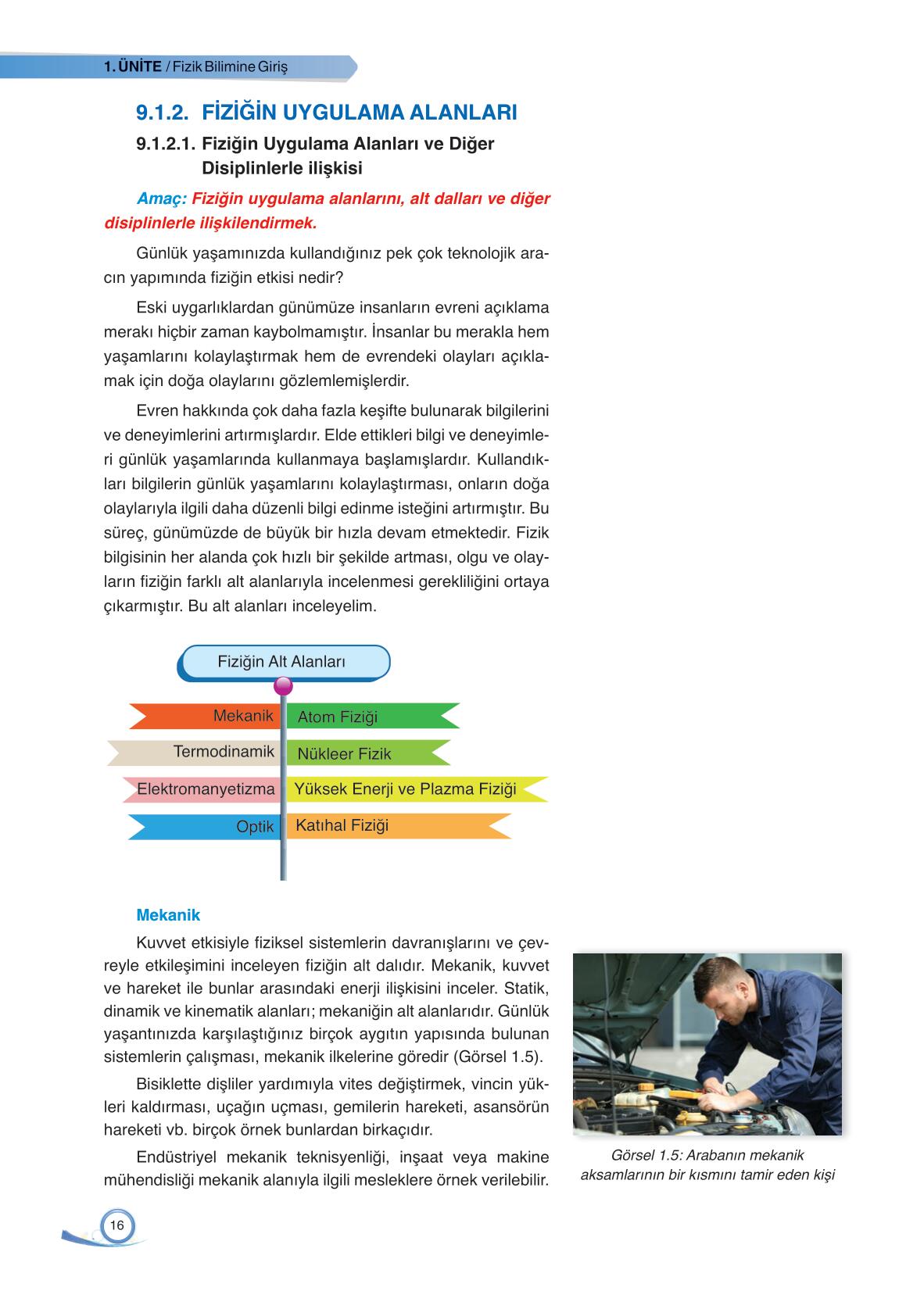 9. Sınıf Fizik Ders Kitabı Ata Yayınları Sayfa 16 Cevapları ...