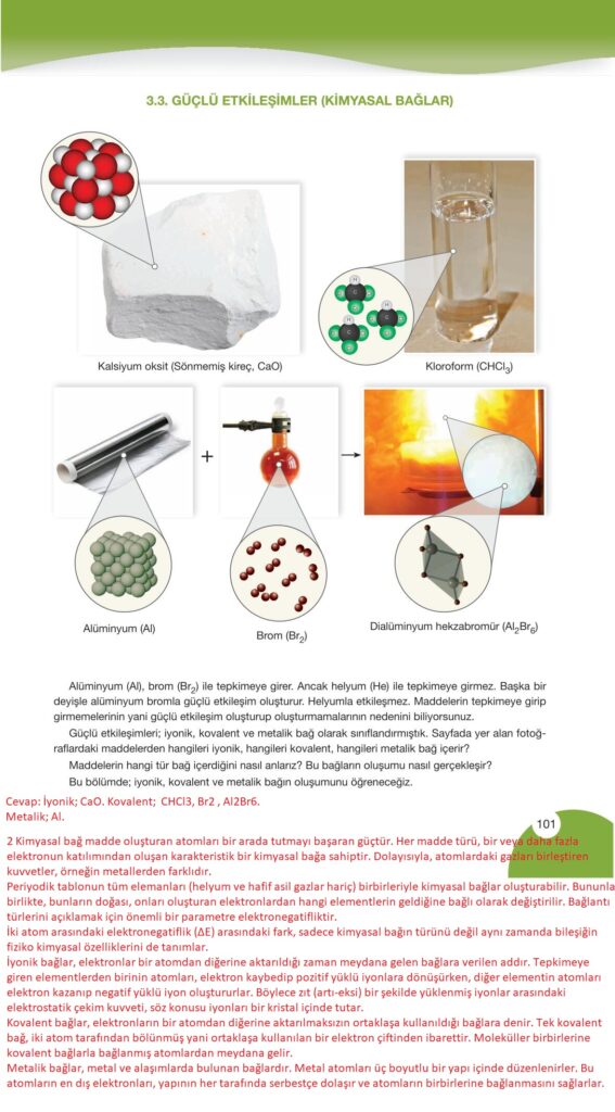 9. Sınıf Kimya Ders Kitabı Pasifik Yayınları Sayfa 101 Cevapları – derskitabicevaplarim.com