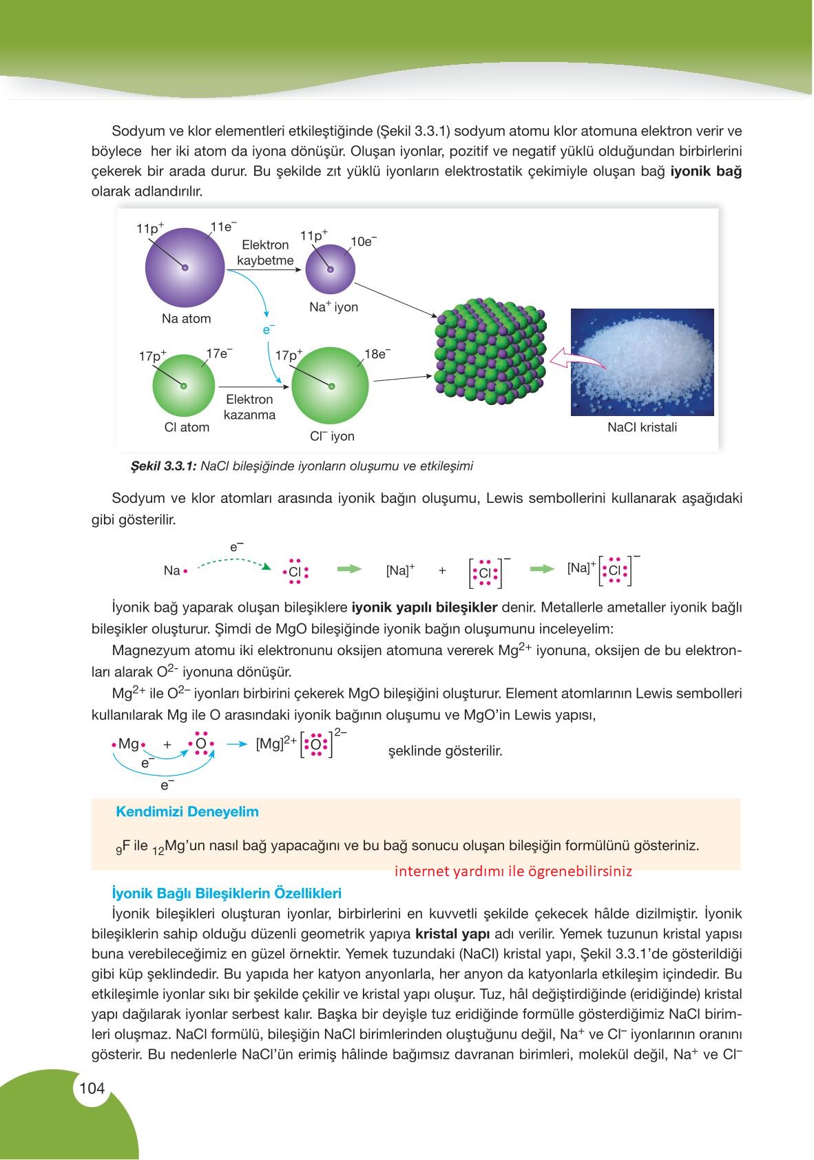 9. Sınıf Kimya Ders Kitabı Pasifik Yayınları Sayfa 104 Cevapları – derskitabicevaplarim.com