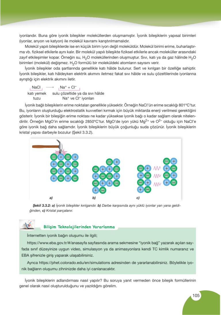 9. Sınıf Kimya Ders Kitabı Pasifik Yayınları Sayfa 105 Cevapları – derskitabicevaplarim.com