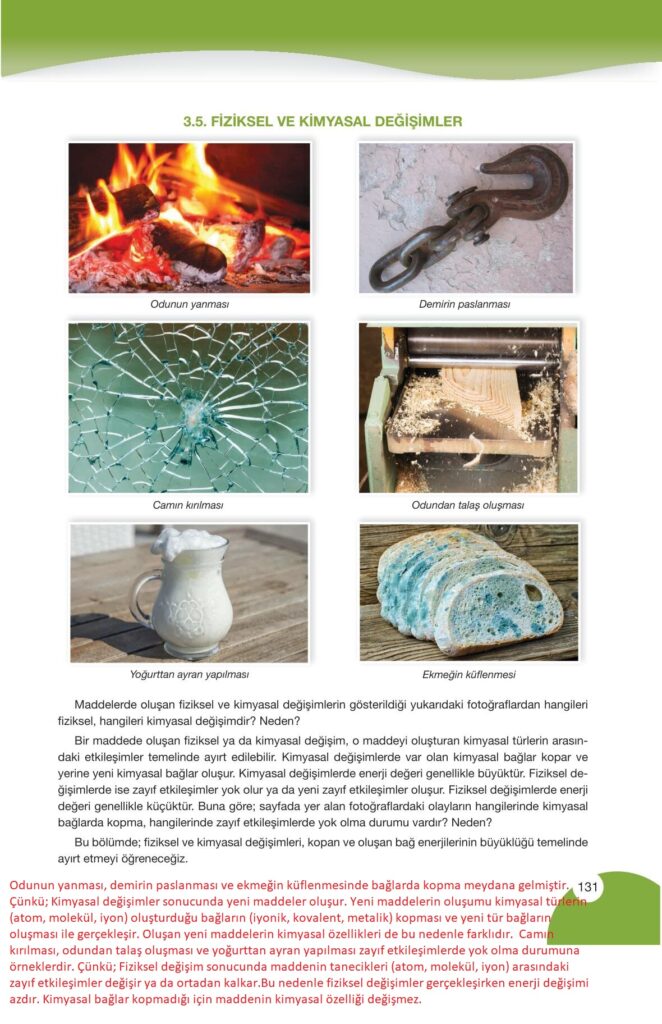 9. Sınıf Kimya Ders Kitabı Pasifik Yayınları Sayfa 131 Cevapları – derskitabicevaplarim.com