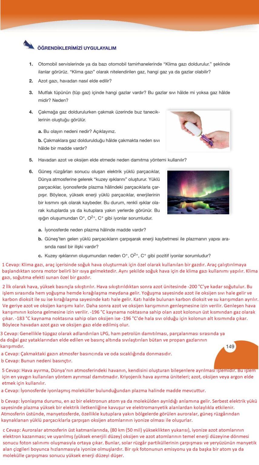 9. Sınıf Kimya Ders Kitabı Pasifik Yayınları Sayfa 149 Cevapları – derskitabicevaplarim.com