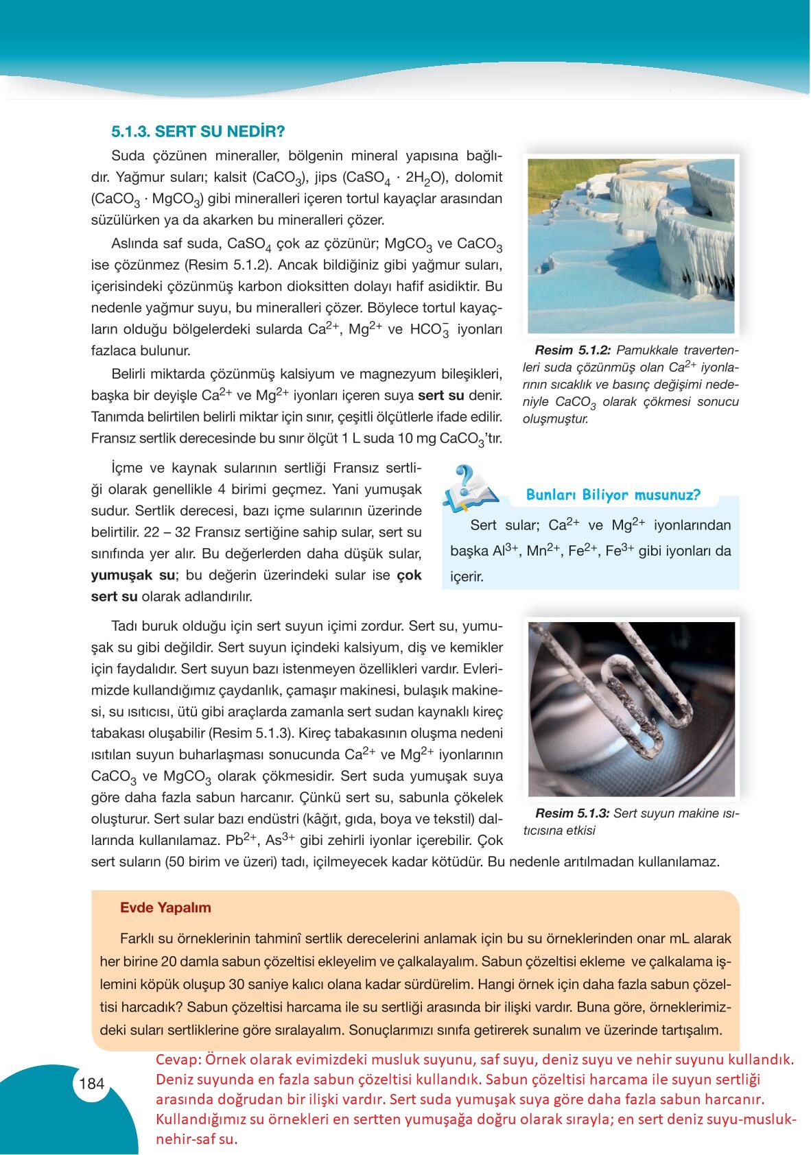 9. Sınıf Kimya Ders Kitabı Pasifik Yayınları Sayfa 184 Cevapları – derskitabicevaplarim.com