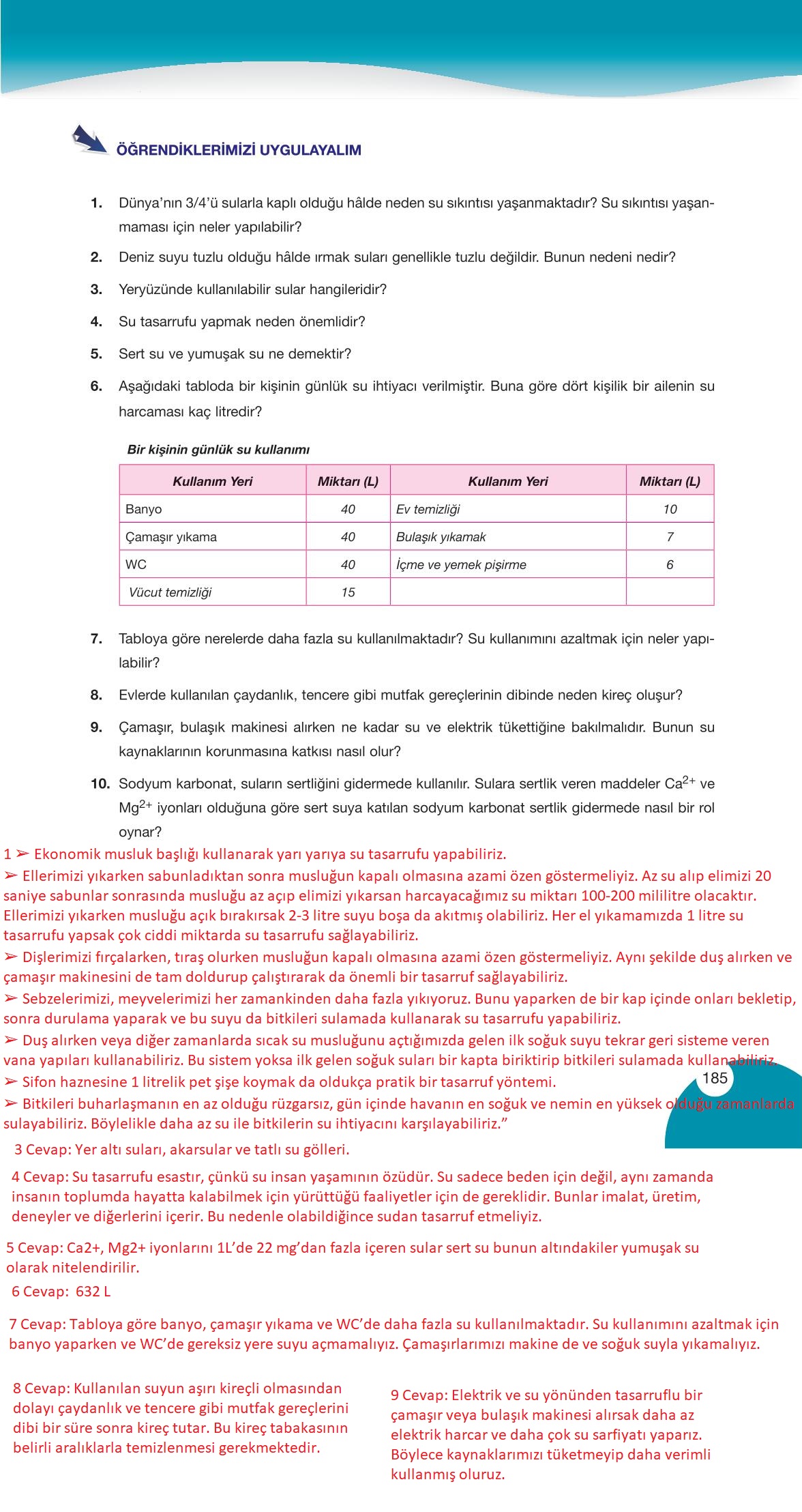 9. Sınıf Kimya Ders Kitabı Pasifik Yayınları Sayfa 185 Cevapları – derskitabicevaplarim.com