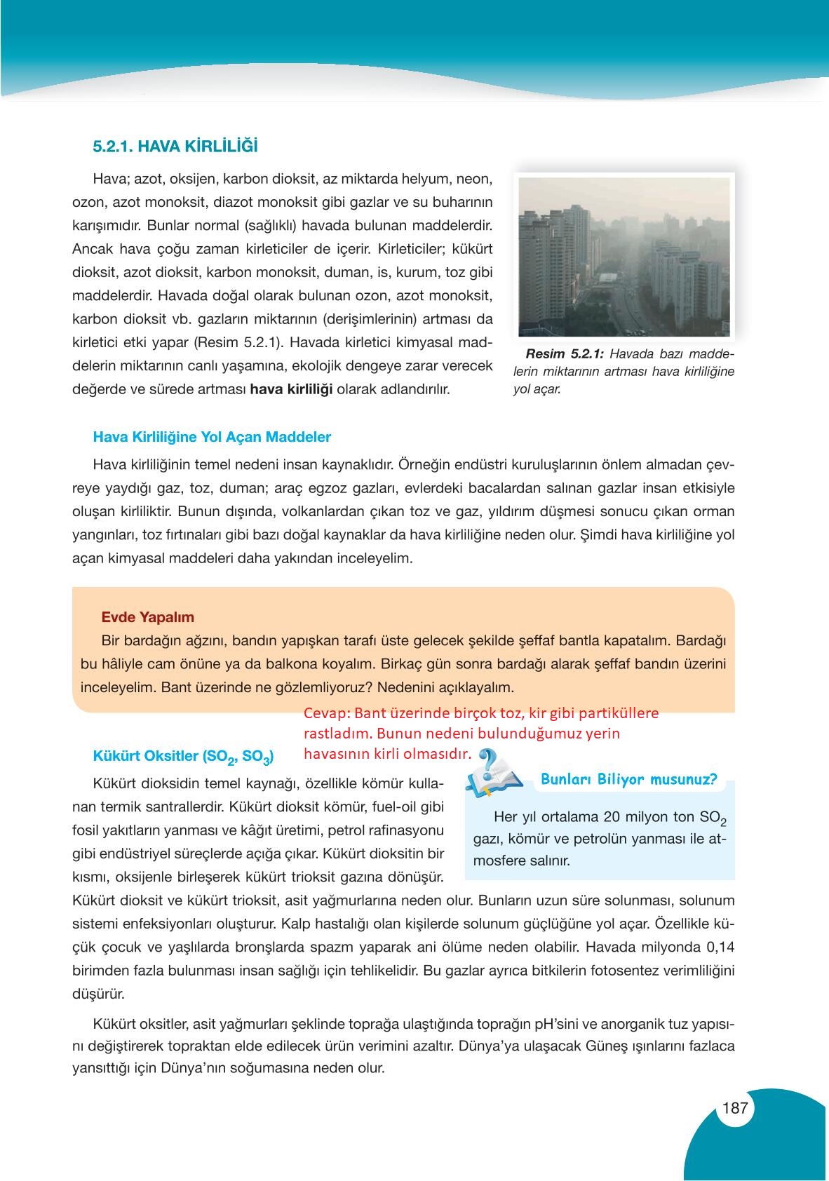 9. Sınıf Kimya Ders Kitabı Pasifik Yayınları Sayfa 187 Cevapları – derskitabicevaplarim.com