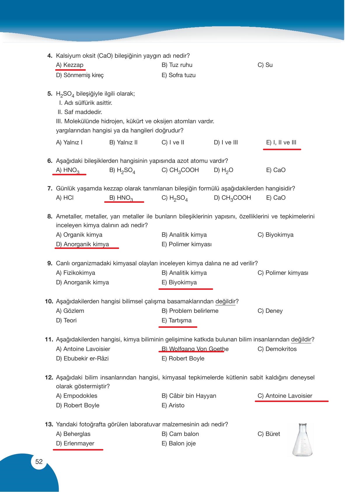 9. Sınıf Kimya Ders Kitabı Pasifik Yayınları Sayfa 52 Cevapları – derskitabicevaplarim.com