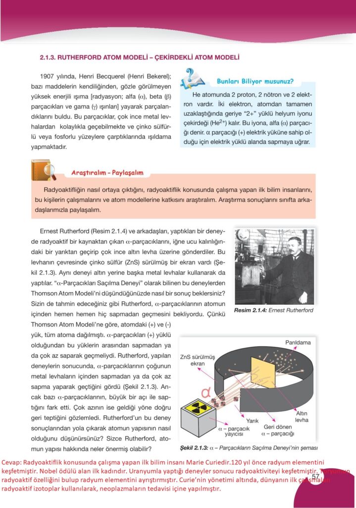 9. Sınıf Kimya Ders Kitabı Pasifik Yayınları Sayfa 57 Cevapları – derskitabicevaplarim.com