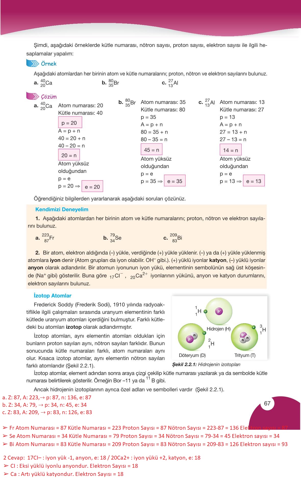 9. Sınıf Kimya Ders Kitabı Pasifik Yayınları Sayfa 67 Cevapları – derskitabicevaplarim.com