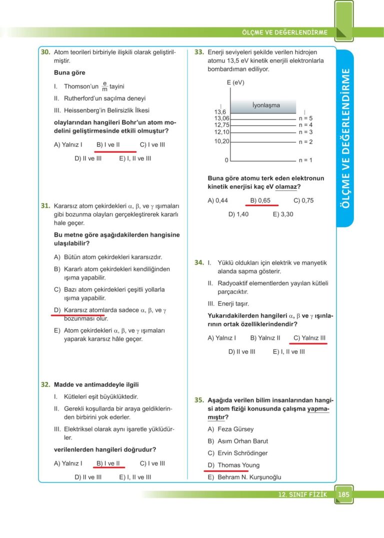 12. Sınıf Fizik Meb Yayınları Sayfa 185 Cevapları – derskitabicevaplarim.com