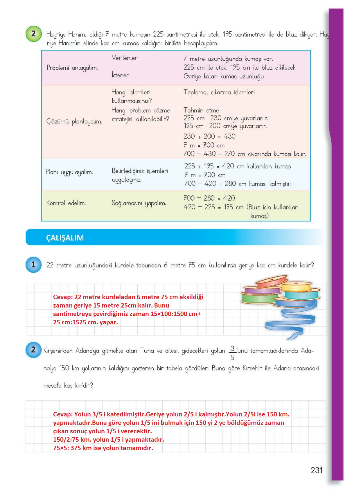 4. Sınıf Matematik Meb Yayınları Sayfa 231 Cevapları – derskitabicevaplarim.com
