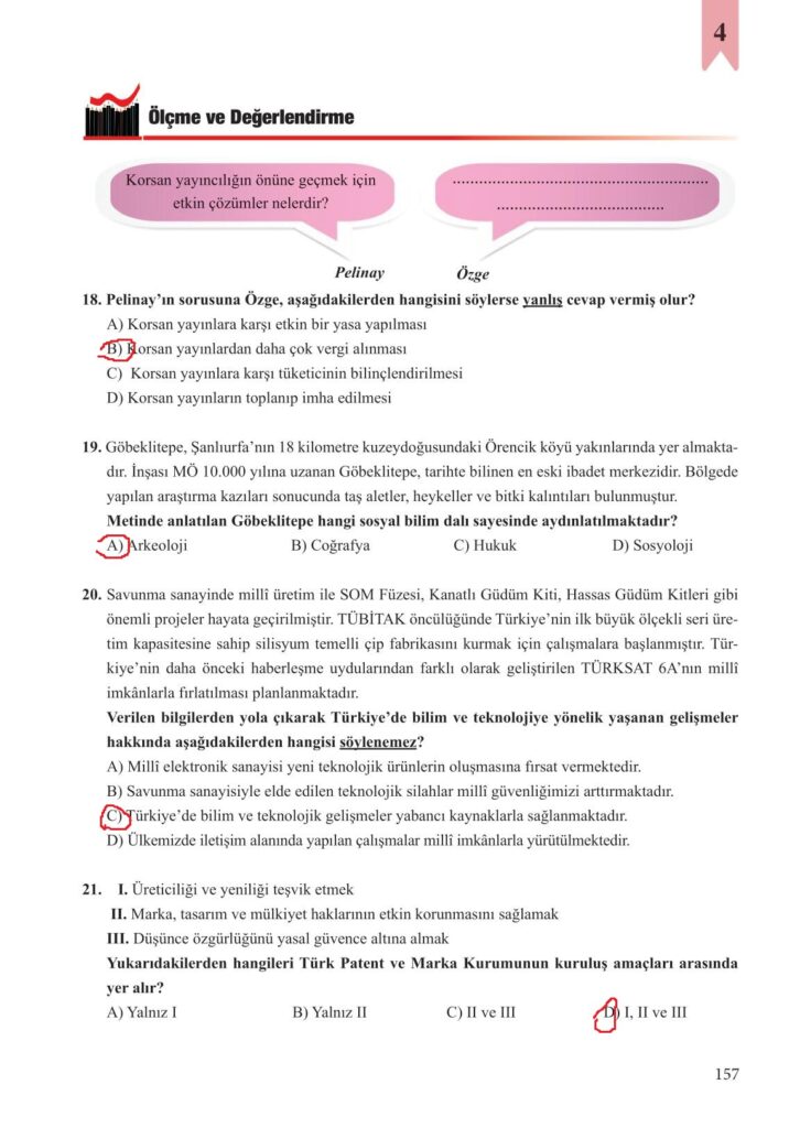 6. Sınıf Sosyal Bilgiler Meb Yayınları Sayfa 157 Cevapları ...