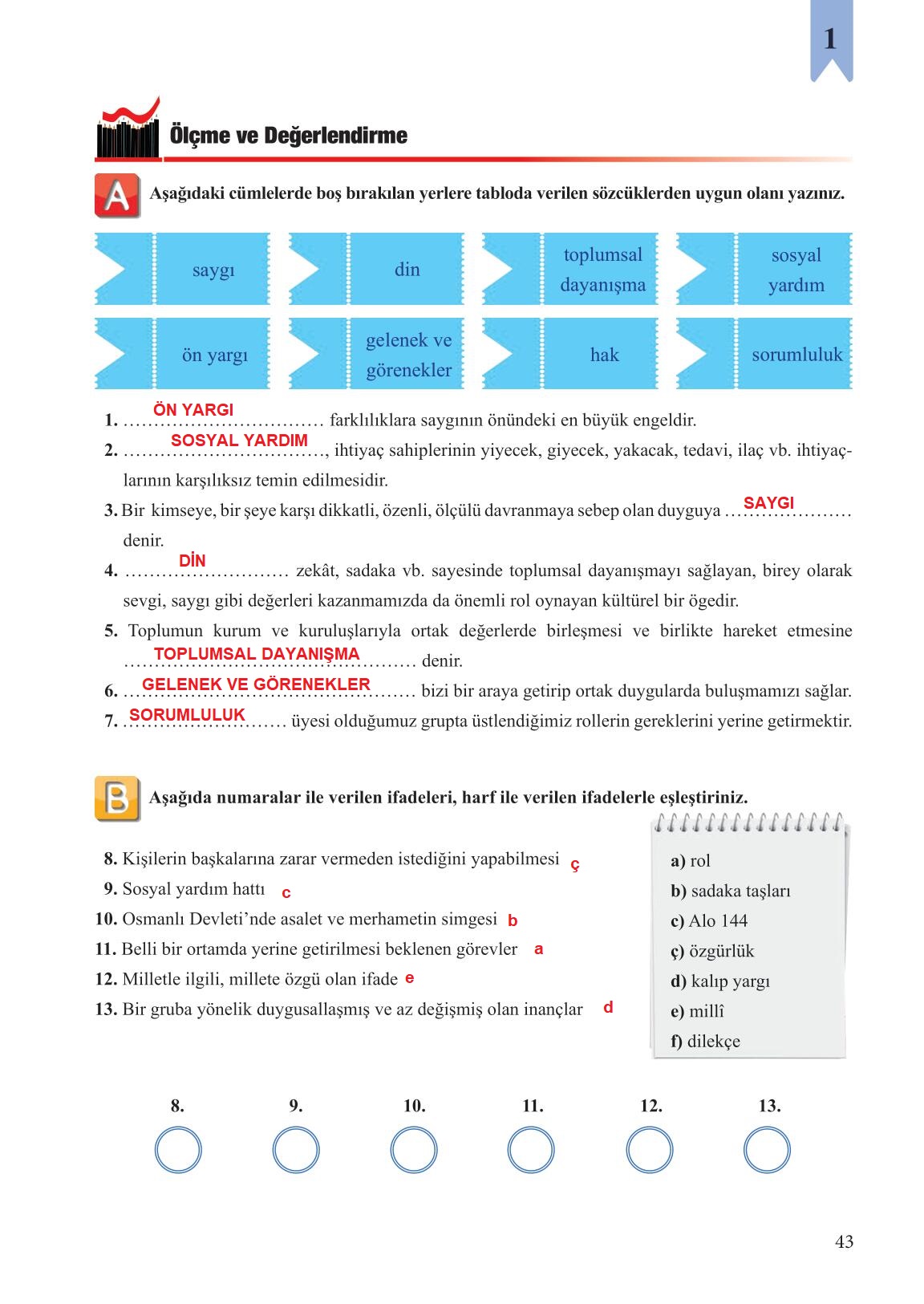 6. Sınıf Sosyal Bilgiler Meb Yayınları Sayfa 43 Cevapları ...