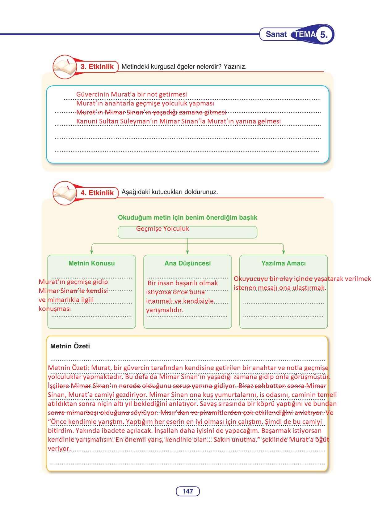 6. Sınıf Türkçe Ders Kitabı Anka Yayıncılık Sayfa 147 Cevapları ...