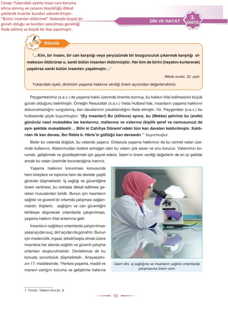 8. Sınıf Din Kültürü ve Ahlak Bilgisi Ders Kitabı Anka Yayınları Sayfa 55 Cevapları ...