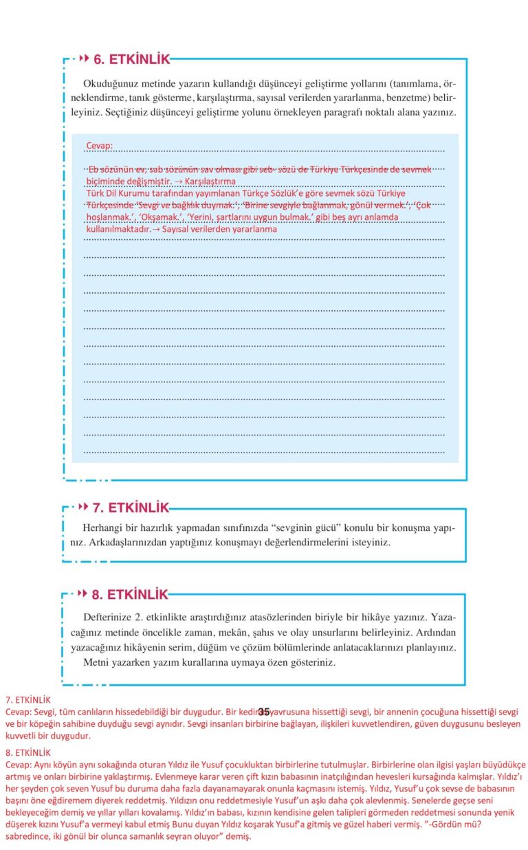 8. Sınıf Türkçe Ders Kitabı Ferman Yayıncılık Sayfa 35 Cevapları ...