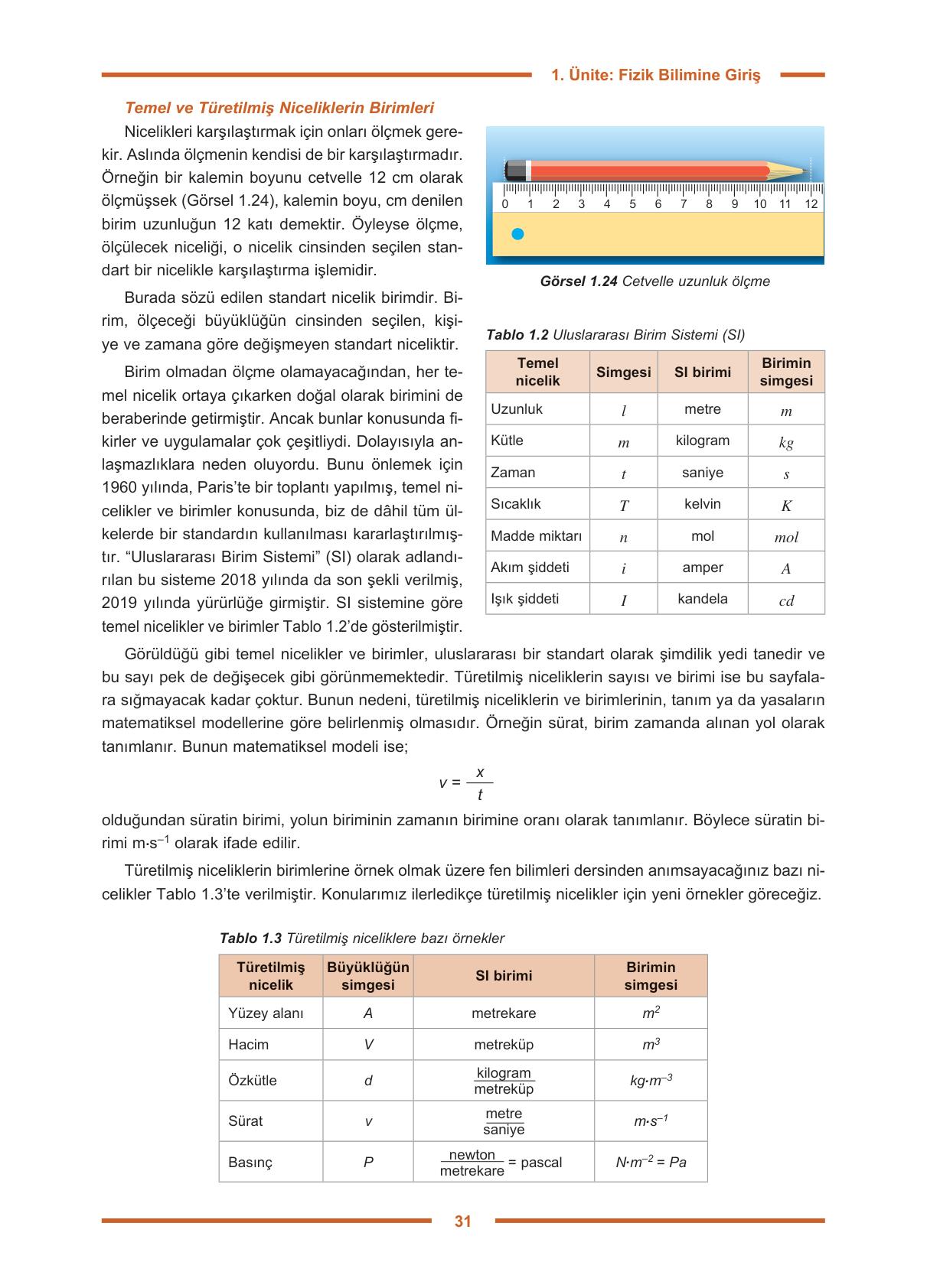 9. Sınıf Fizik Ders Kitabı Hecce Yayınları Sayfa 31 Cevapları – derskitabicevaplarim.com