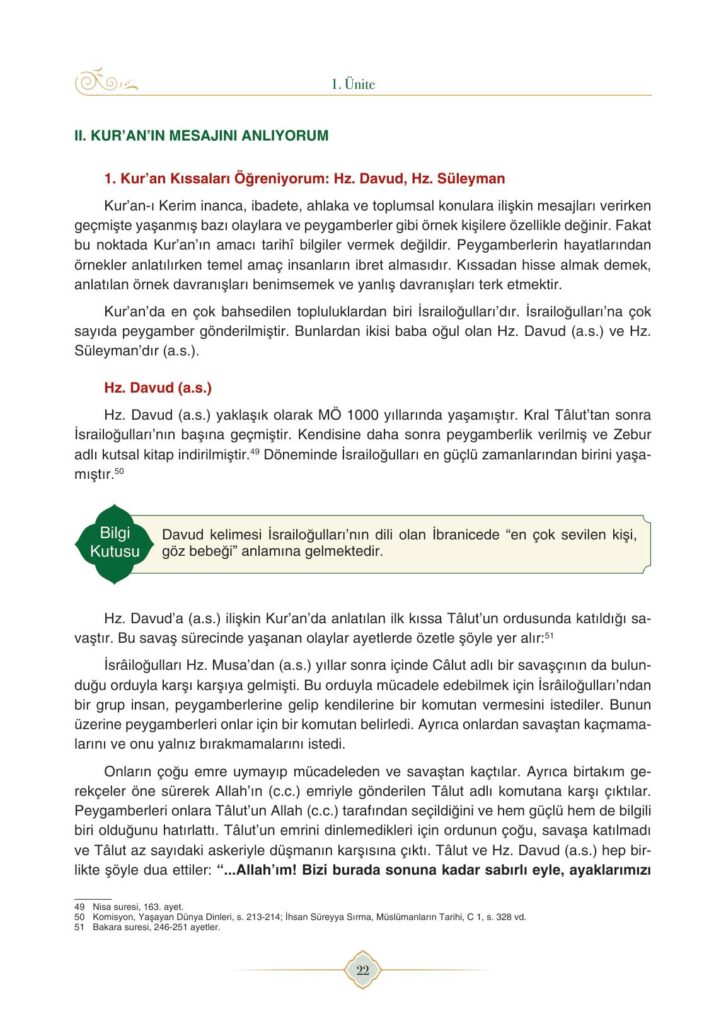 7. Sınıf Kuran-ı Kerim Ders Kitabı Semih Ofset Yayınları Sayfa 22 Cevapları ...