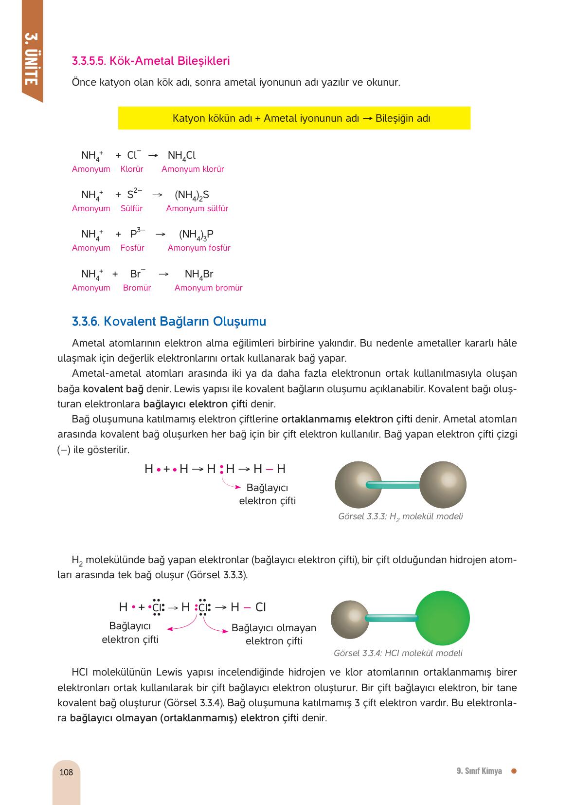 9. Sınıf Kimya Ders Kitabı Hecce Yayınları Sayfa 108 Cevapları – derskitabicevaplarim.com