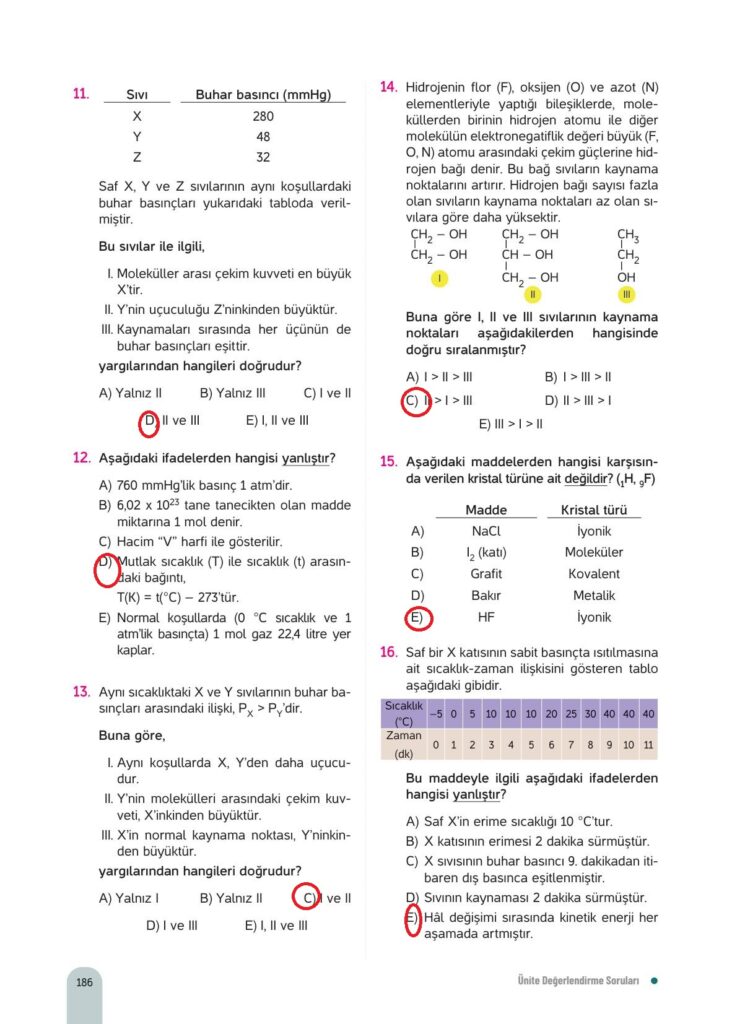 9. Sınıf Kimya Ders Kitabı Hecce Yayınları Sayfa 186 Cevapları – derskitabicevaplarim.com