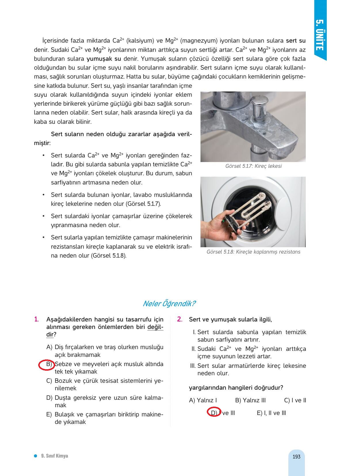 9. Sınıf Kimya Ders Kitabı Hecce Yayınları Sayfa 193 Cevapları – derskitabicevaplarim.com