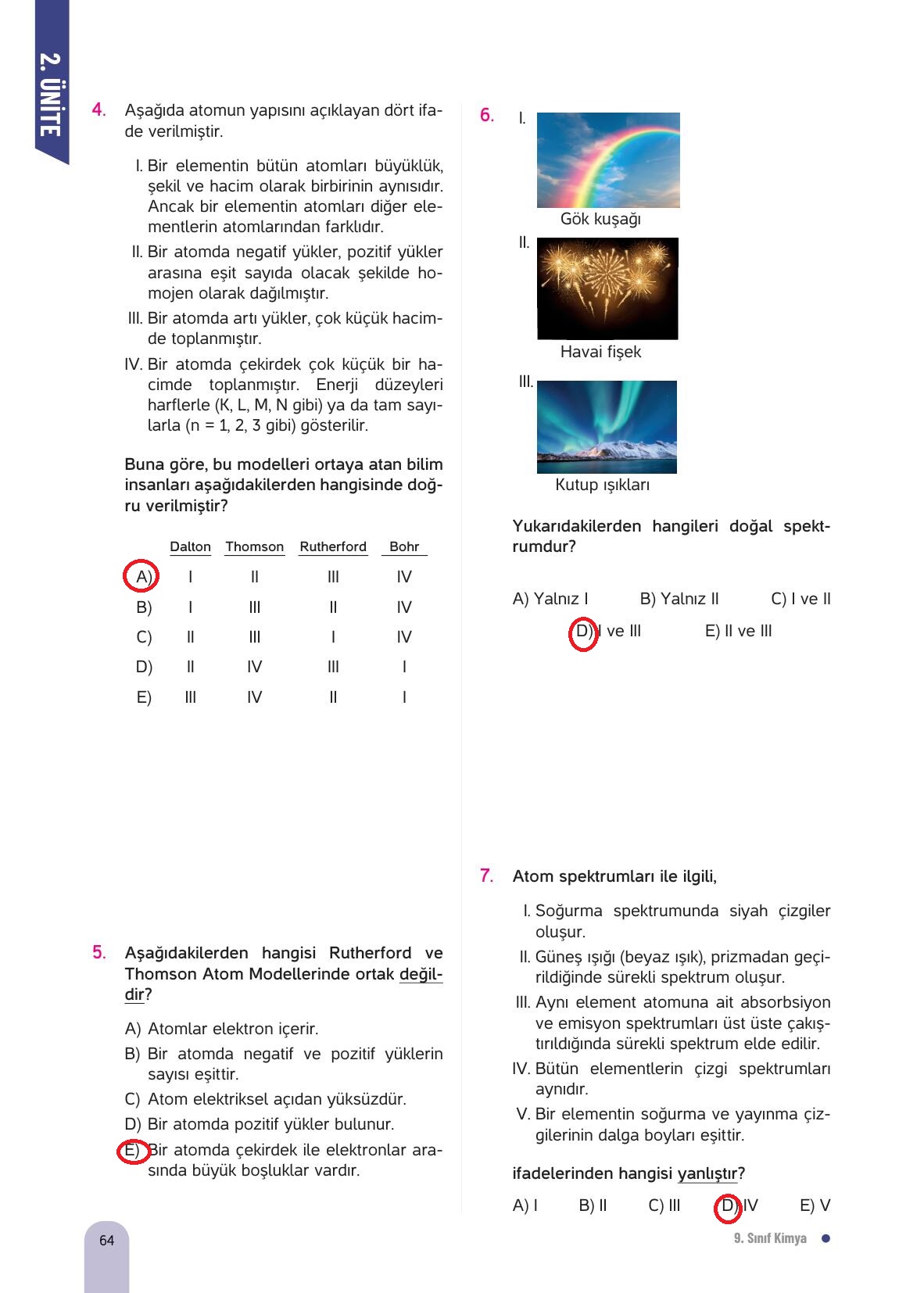 9. Sınıf Kimya Ders Kitabı Hecce Yayınları Sayfa 64 Cevapları – derskitabicevaplarim.com