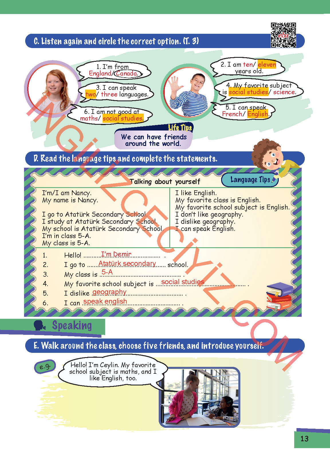 5. Sınıf Move Up 5 MEB Yayınları İngilizce Ders Kitabı Sayfa 13 ...