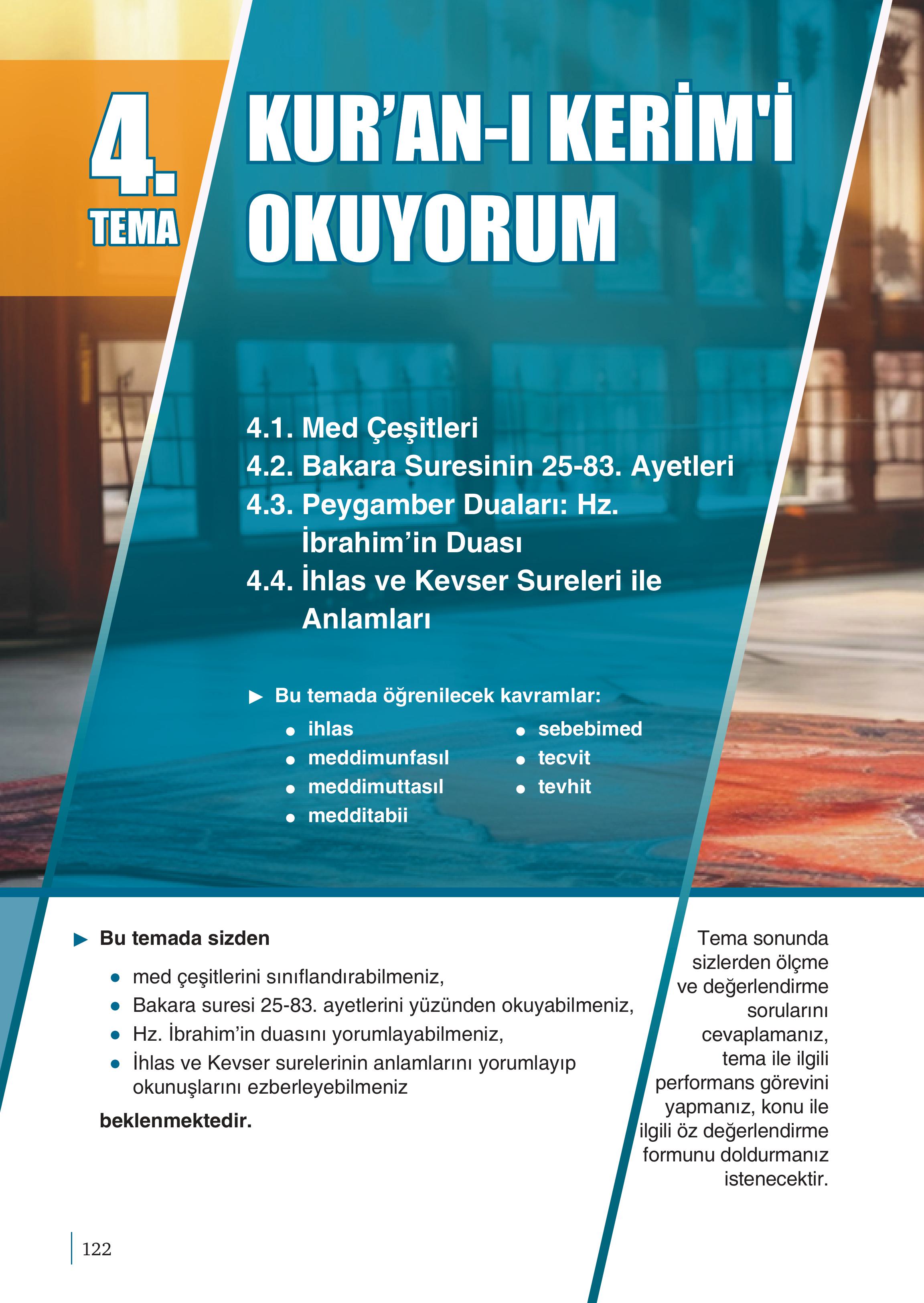 5. Sınıf Meb Yayınları Kur’an- Kerim Ders Kitabı Sayfa 122 Cevapları – derskitabicevaplarim.com