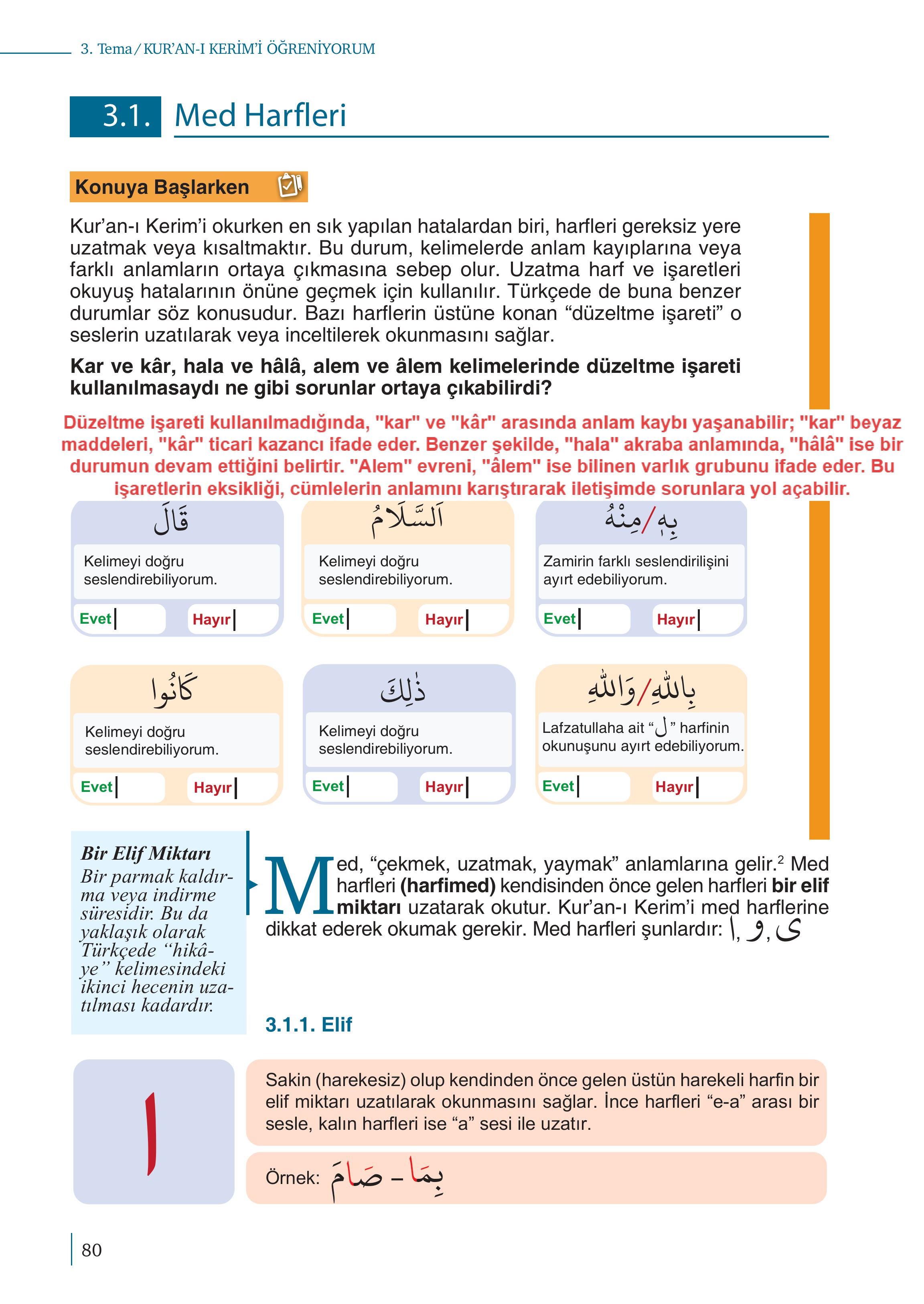 5. Sınıf Meb Yayınları Kur’an- Kerim Ders Kitabı Sayfa 80 Cevapları – derskitabicevaplarim.com