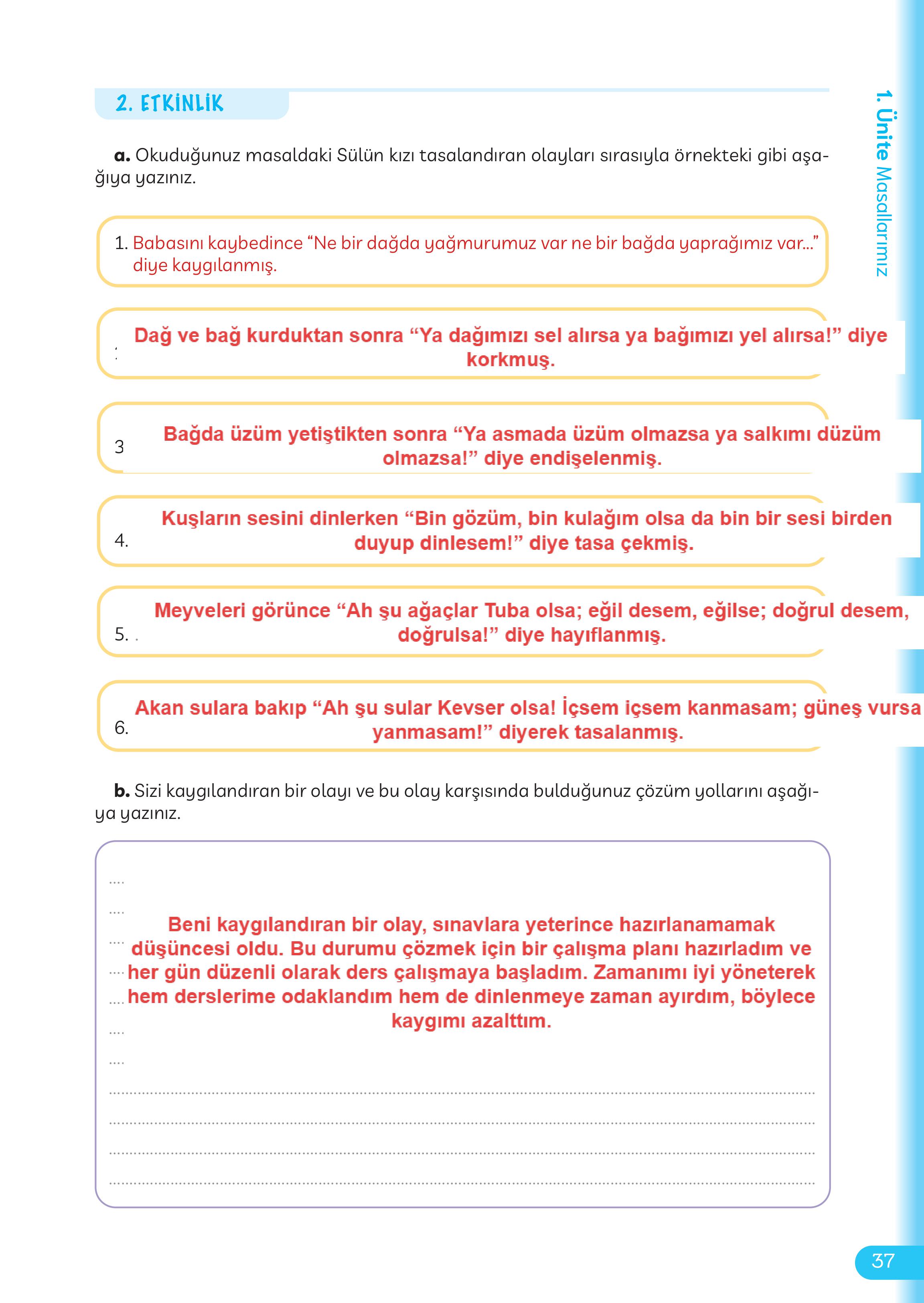 5. Sınıf Meb Yayınları Masal Ve Destanlarımız Ders Kitabı Sayfa 38 Cevapları ...