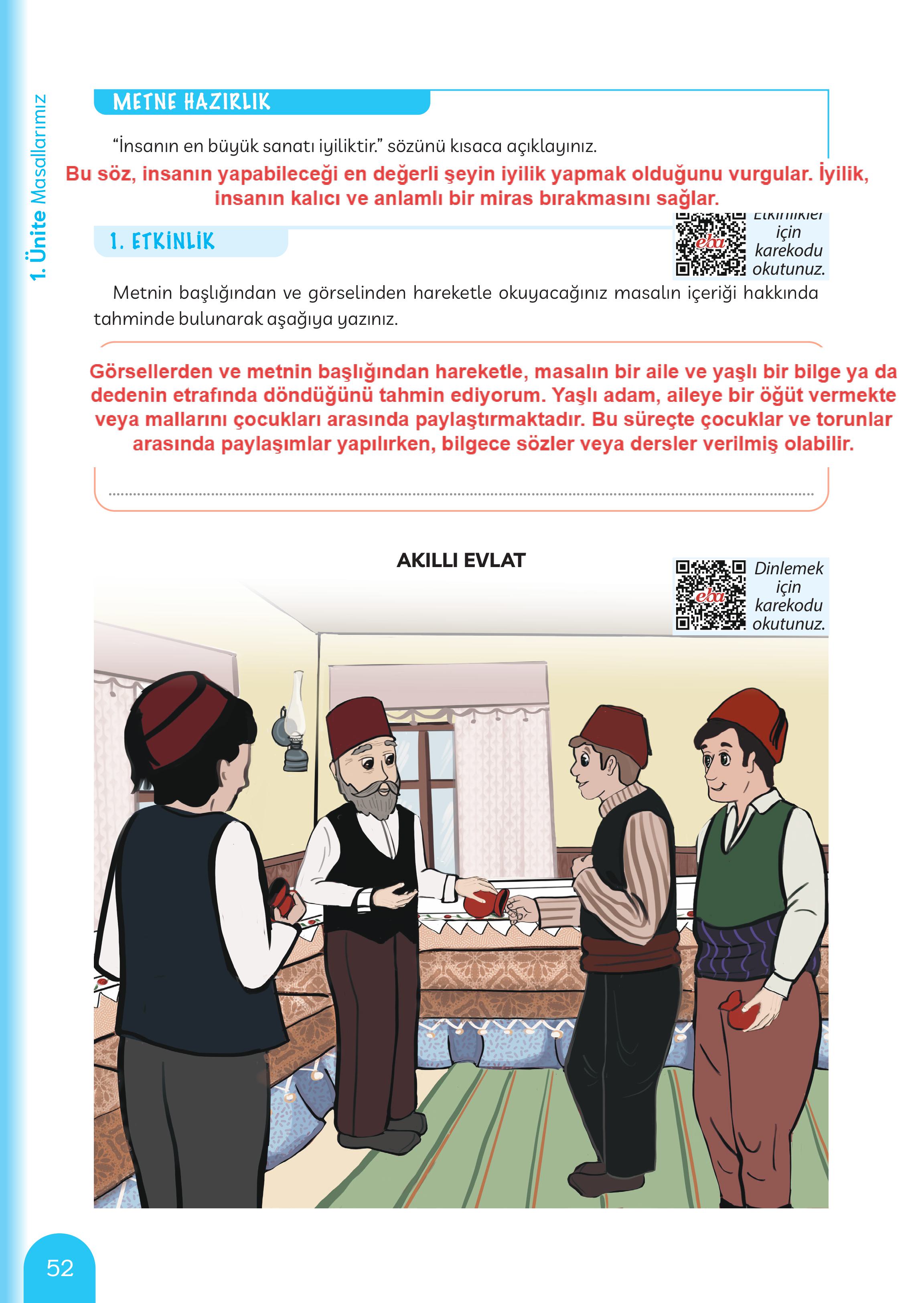 5. Sınıf Meb Yayınları Masal Ve Destanlarımız Ders Kitabı Sayfa 53 Cevapları ...