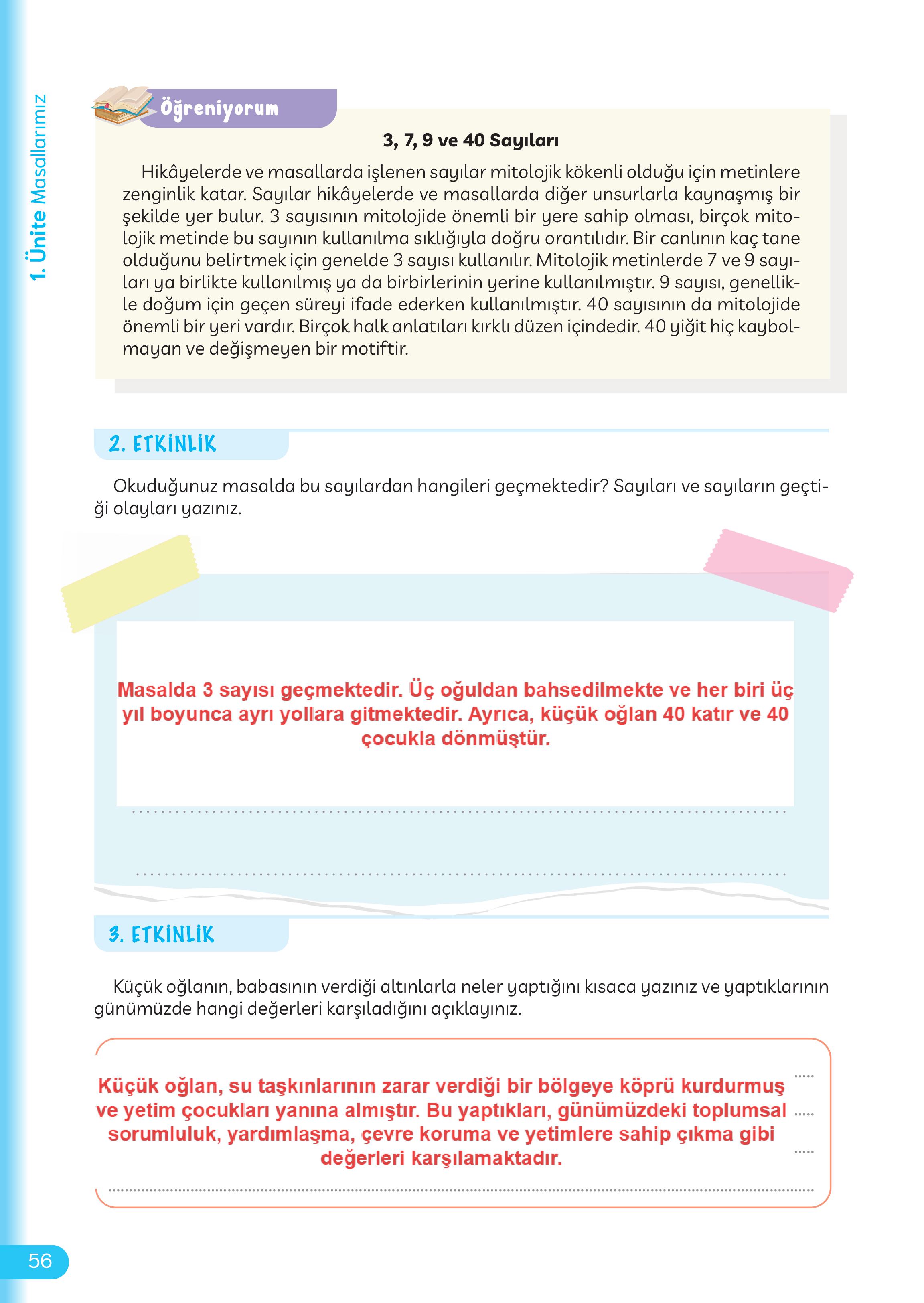 5. Sınıf Meb Yayınları Masal Ve Destanlarımız Ders Kitabı Sayfa 57 Cevapları ...