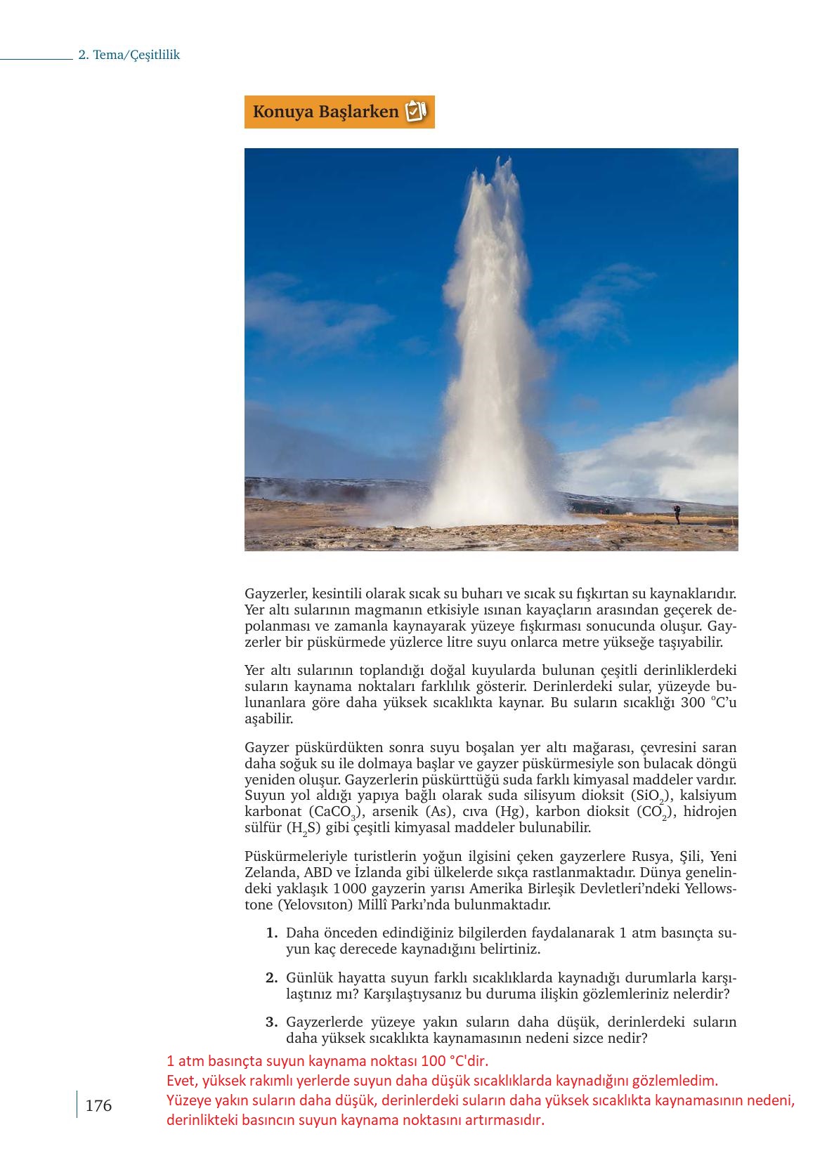 9. Sınıf Meb Yayınları Kimya Ders Kitabı Sayfa 176 Cevapları – derskitabicevaplarim.com