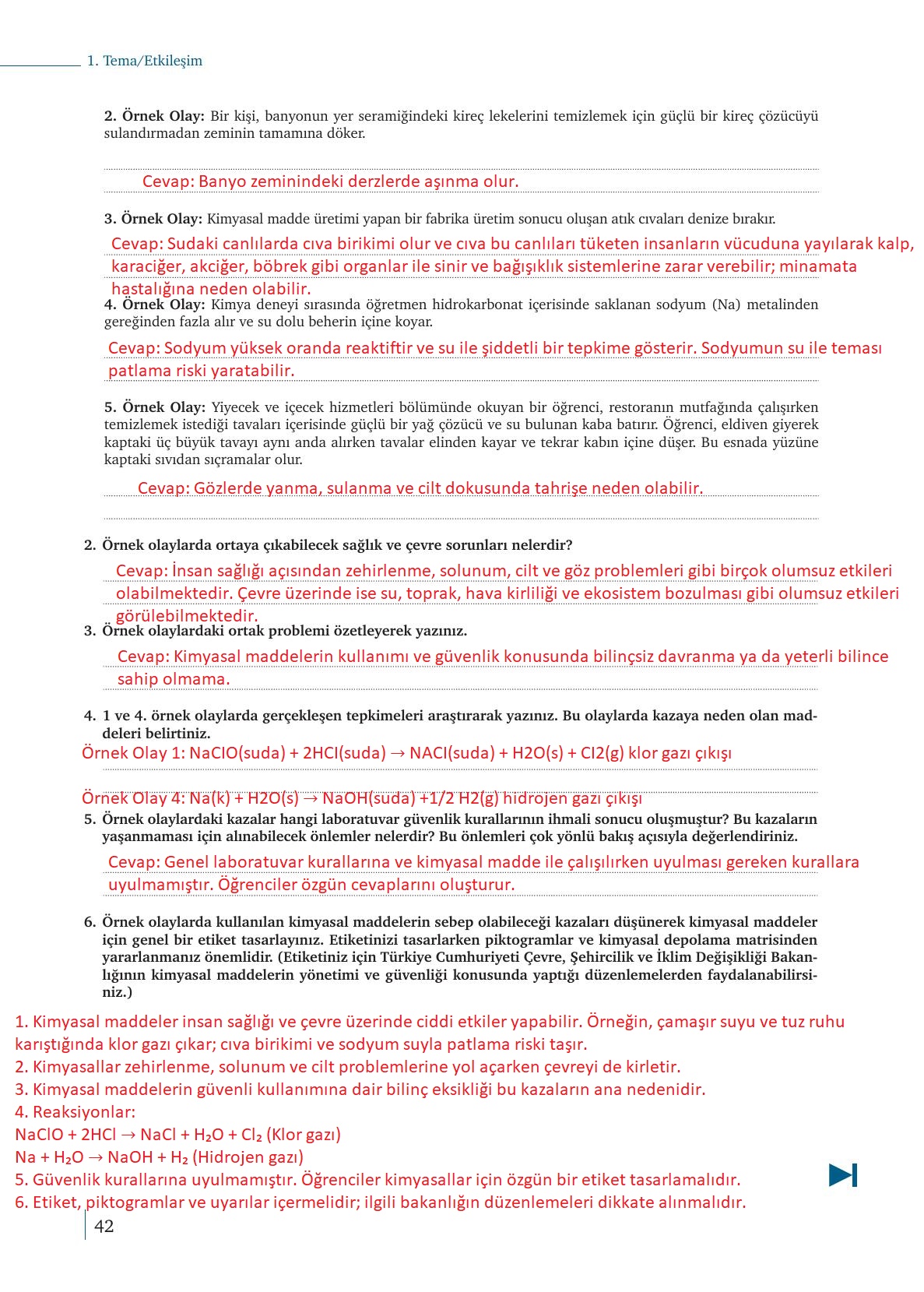 9. Sınıf Meb Yayınları Kimya Ders Kitabı Sayfa 42 Cevapları – derskitabicevaplarim.com