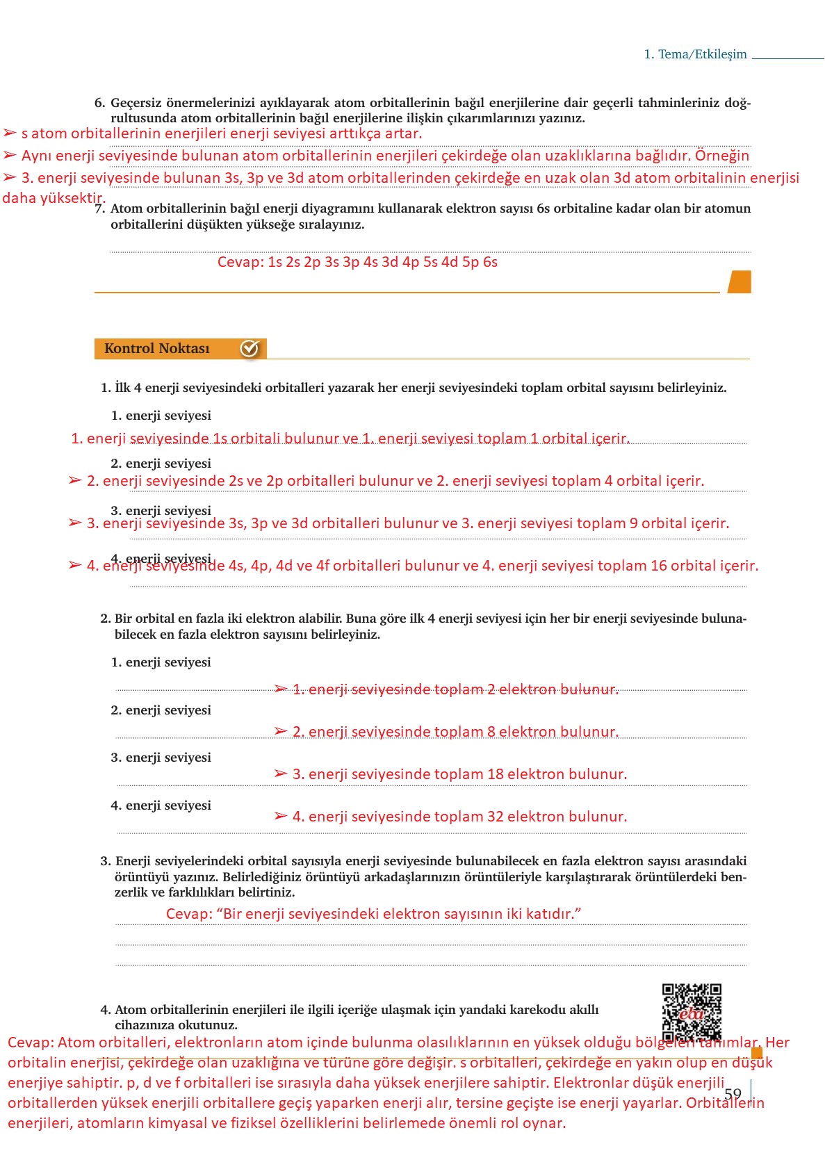 9. Sınıf Meb Yayınları Kimya Ders Kitabı Sayfa 59 Cevapları – derskitabicevaplarim.com